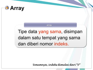 Array & dimensi array | PPTX