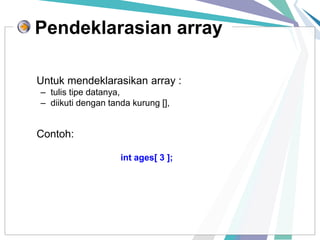 Array & dimensi array | PPTX