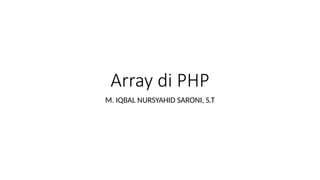 Materi array pada bahasa pemrograman PHP | PPT