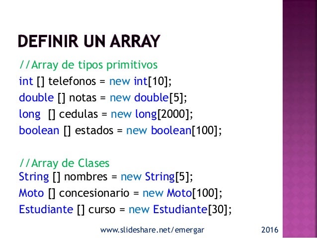 Array En Java