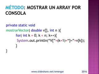 Array en java operaciones | PDF