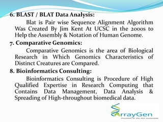 Arraygen bioinformatics ppt | PPT