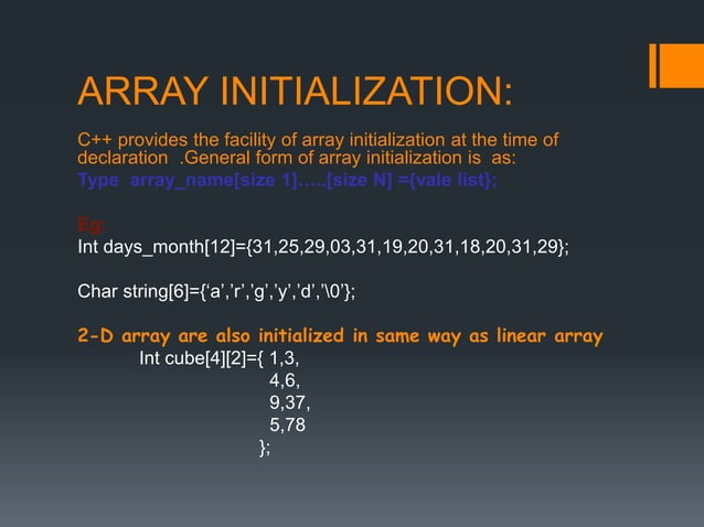 Array in c++ | PPTX