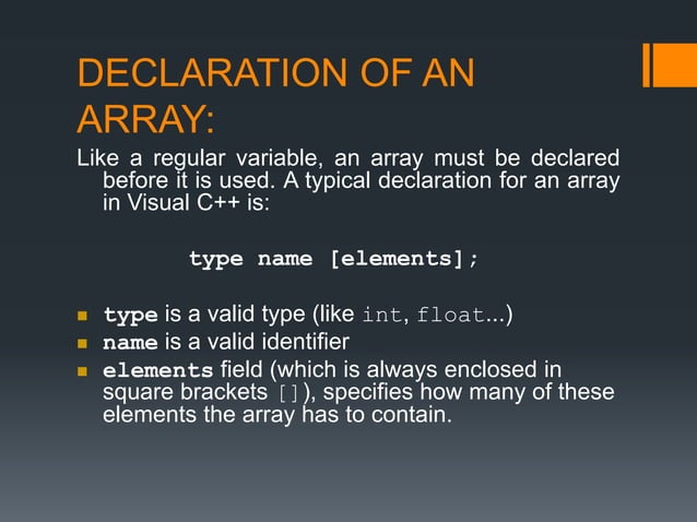 Array in c++ | PPTX