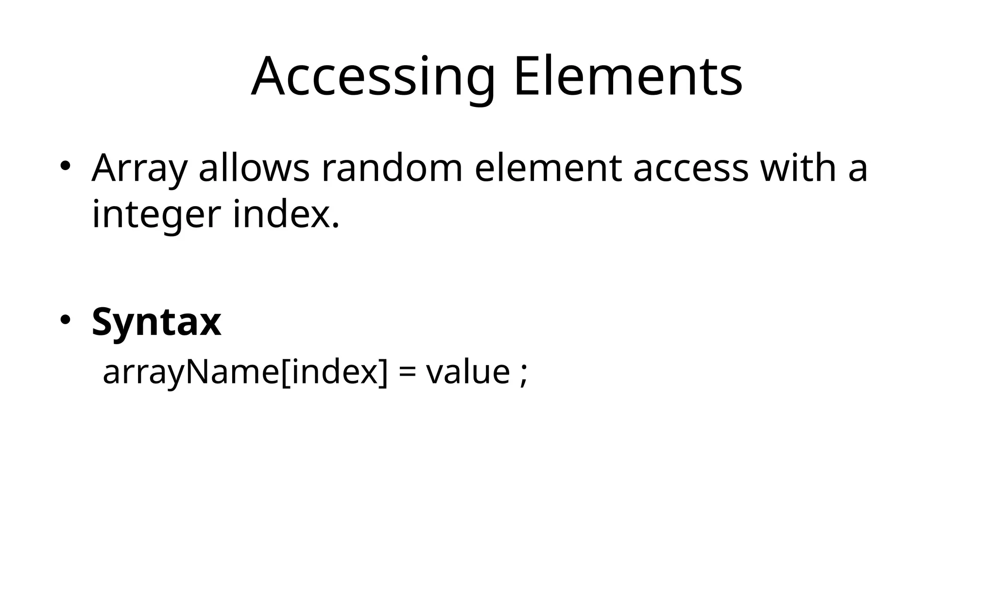Array In C Why When And How To Use Array Ppt