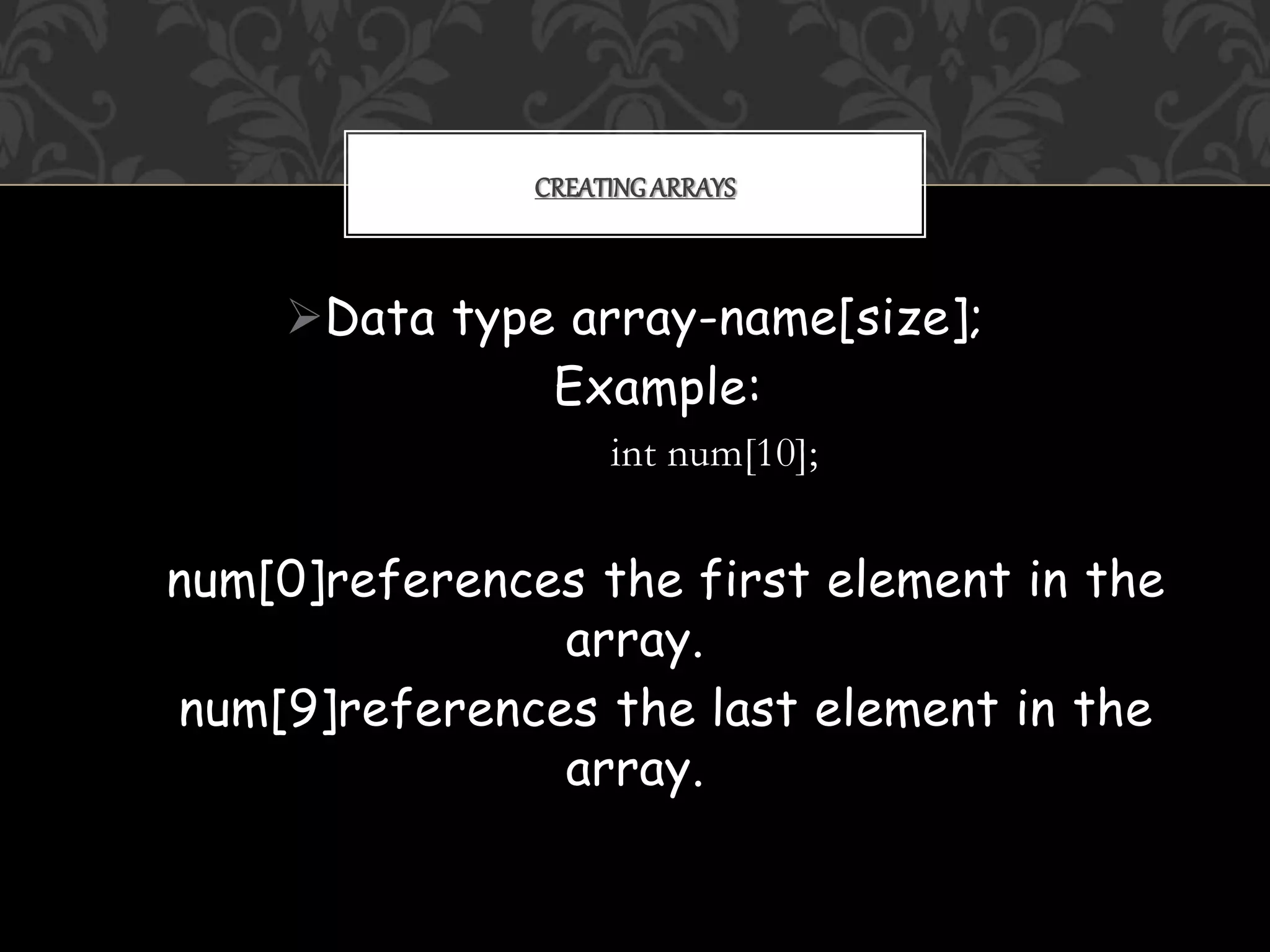 Array in c language | PPT