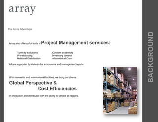 Retail Merchandising & Fixturing - Global Partner - Array Marketing | PPTX
