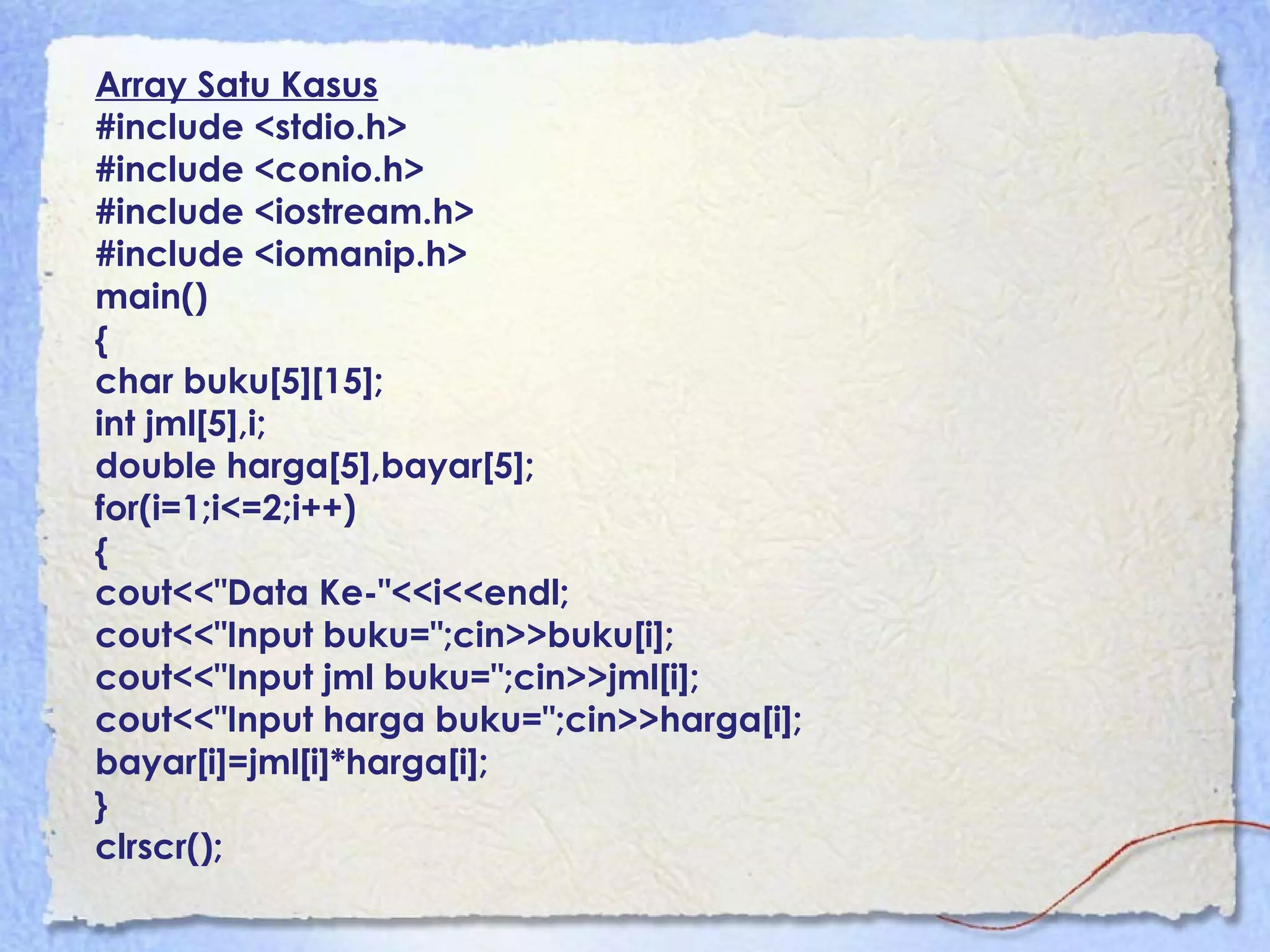 Penggunaan Array Satu Dimensi & Dua Dimensi | PPT