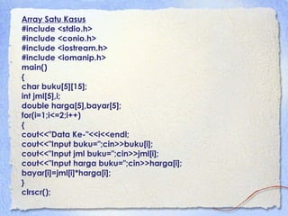 Penggunaan Array Satu Dimensi & Dua Dimensi | PPT