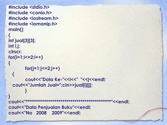 Penggunaan Array Satu Dimensi & Dua Dimensi | PPT