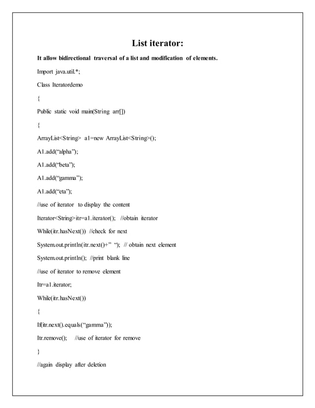 Array list | DOCX | Programming Languages | Computing