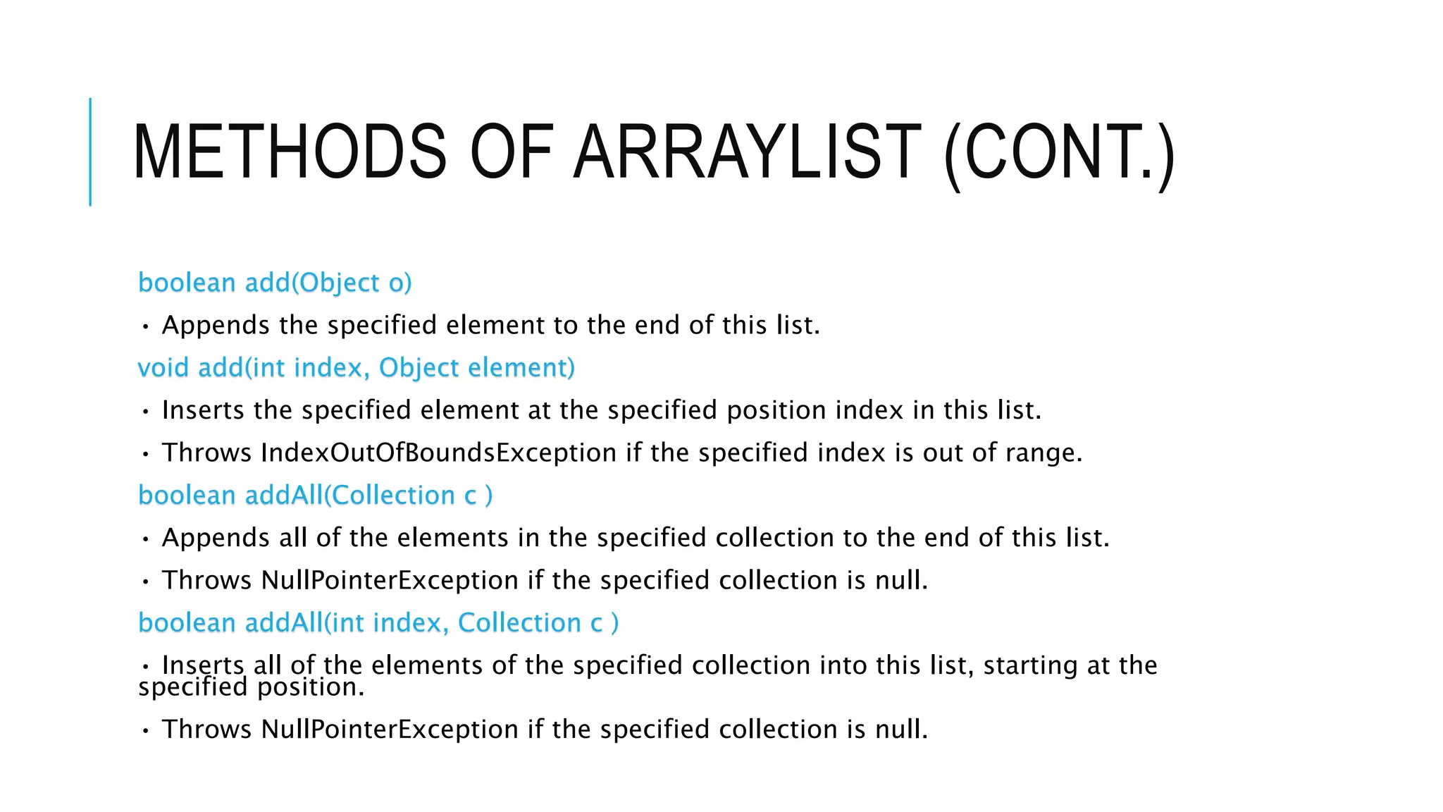 ArrayList class and useful methods.pptx
