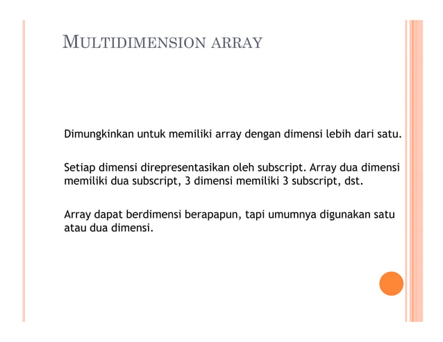 Array multidimensi | PDF