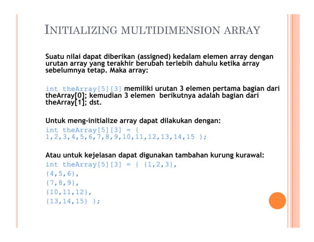 Array multidimensi | PDF