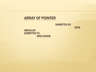 Array of pointer | PPTX