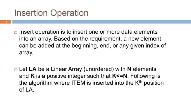 Array Operations.pptxdata structure array indsa | PPT