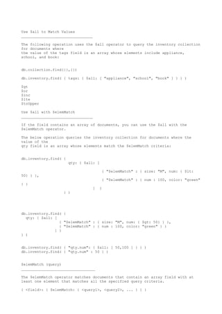 Array operators | PDF