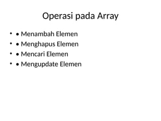 Mata Kuliah Struktur Data Materi Array_Pertemuan_2.pptx