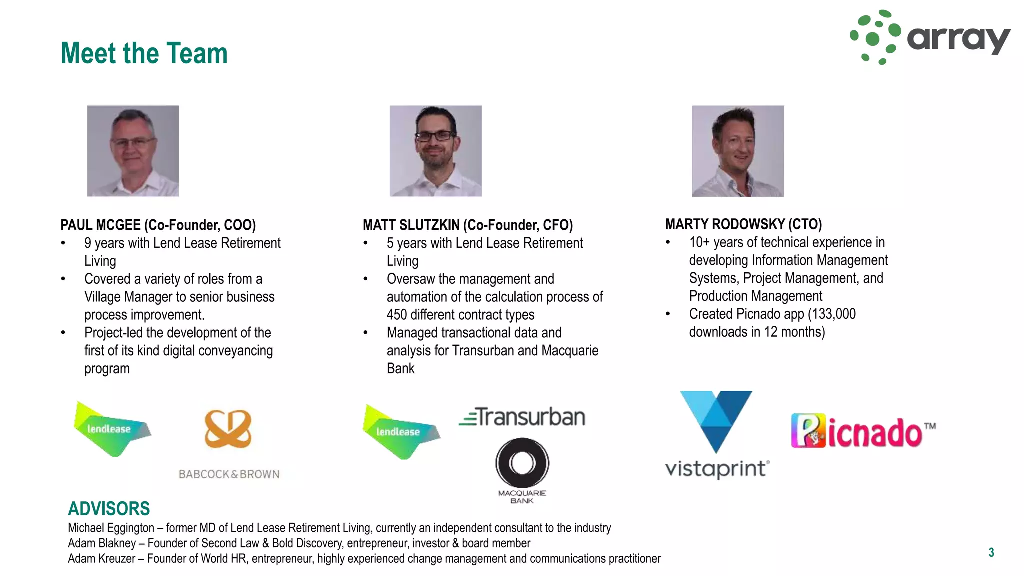 Array pitch deck Aug 2018 | PPT