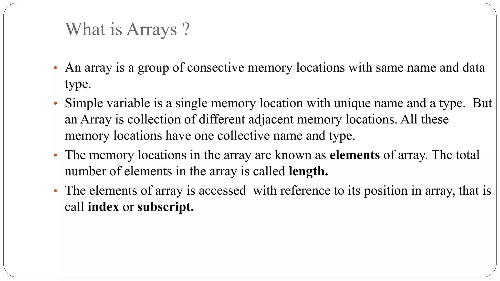 Array Ppt Pptx Programming Languages Computing