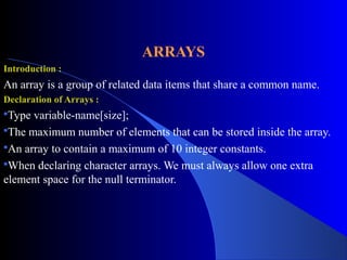 Array Presentation