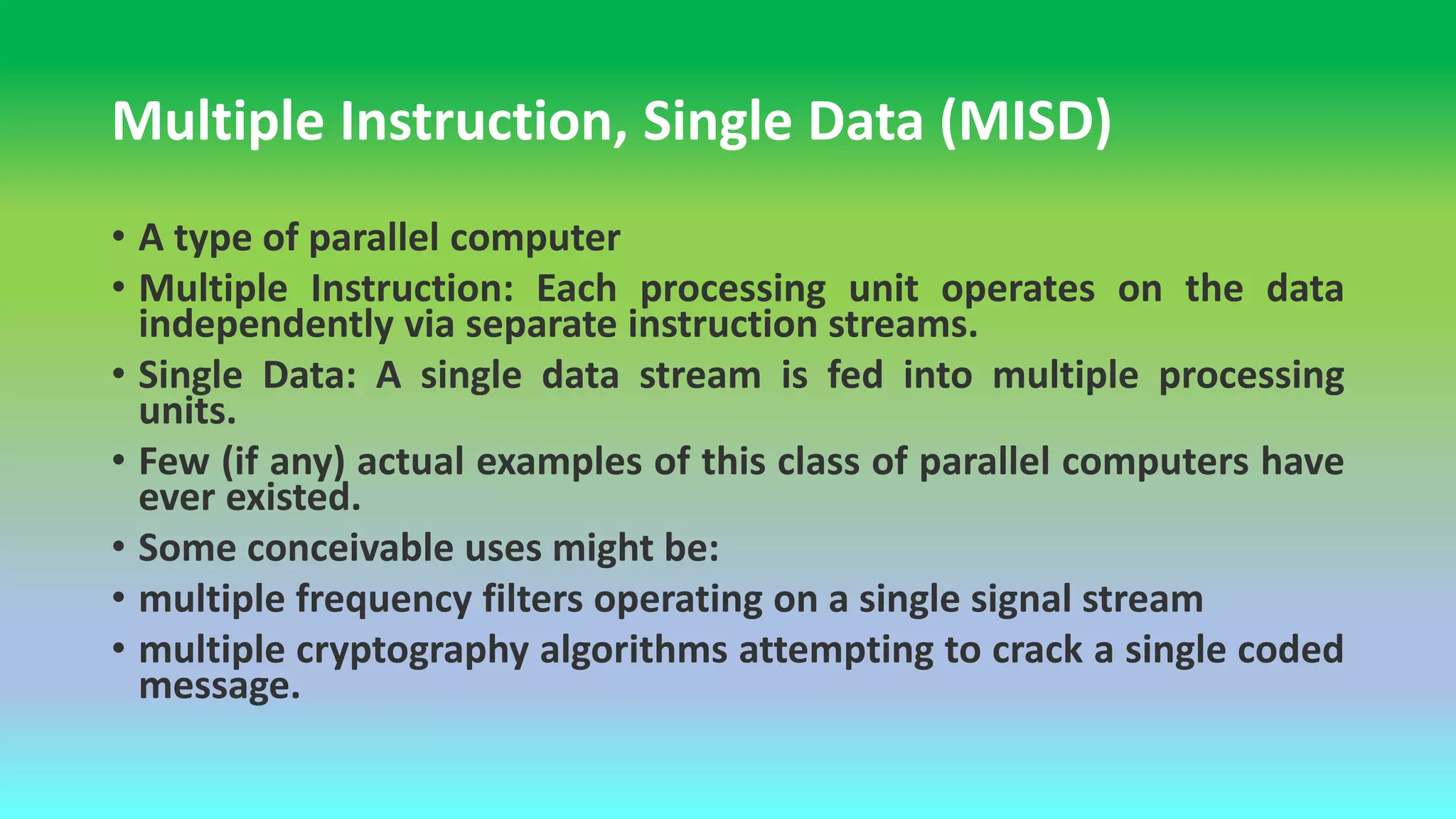 Array Processors And Architectural Classification Schemescomputer