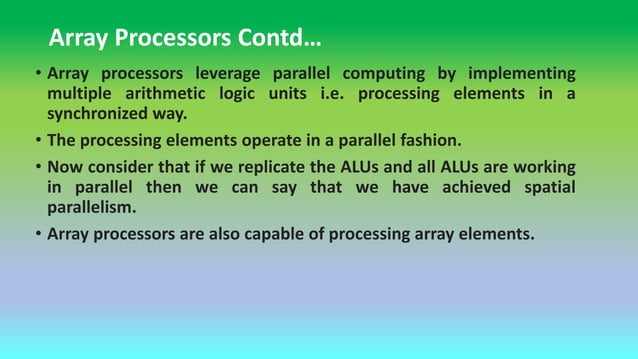 Array Processors & Architectural Classification Schemes_Computer Architecture_Prof.Sumalatha.pptx