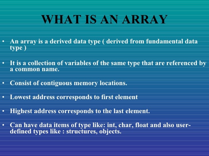 Arrays