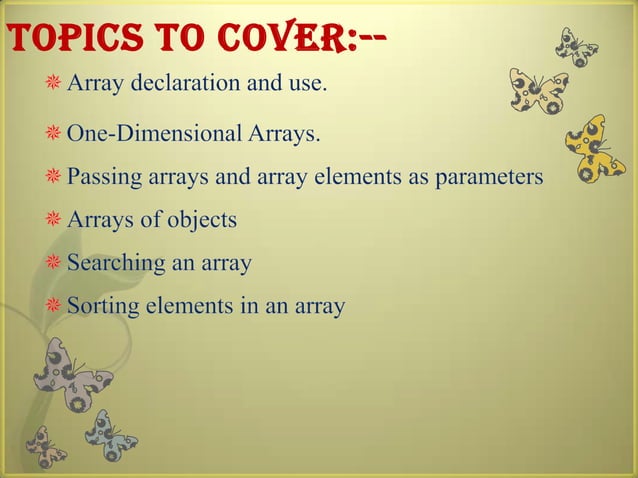 Arrays in Java | PPTX | Databases | Computer Software and Applications
