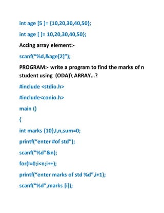 what is arrays in c language | PDF