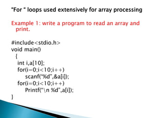 Arrays 1D and 2D , and multi dimensional | PPTX