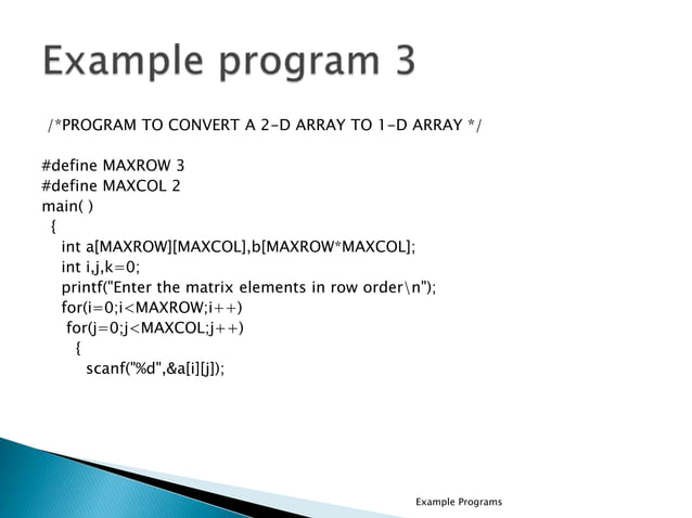 Arrays 1d And 2d And Multi Dimensional Pptx Programming Languages Computing