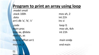 1D Array in Assembly Language | PPT