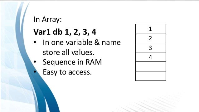 1d Array In Assembly Language