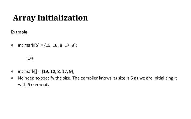 Basic Arrays in C Programming Language I | PPTX