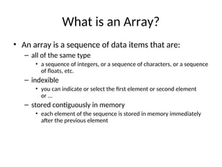 show the arrays ppt for first year students | PPT