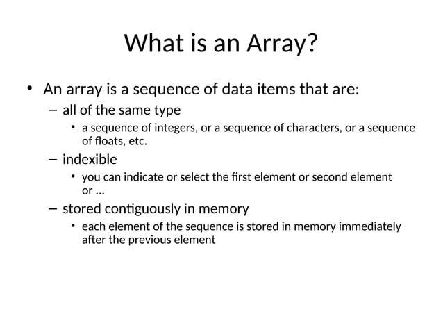 show the arrays ppt for first year students | PPT