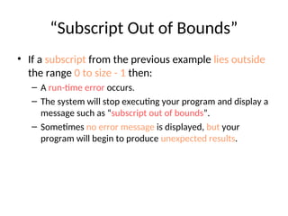C array and Initialisation and declaration | PPT