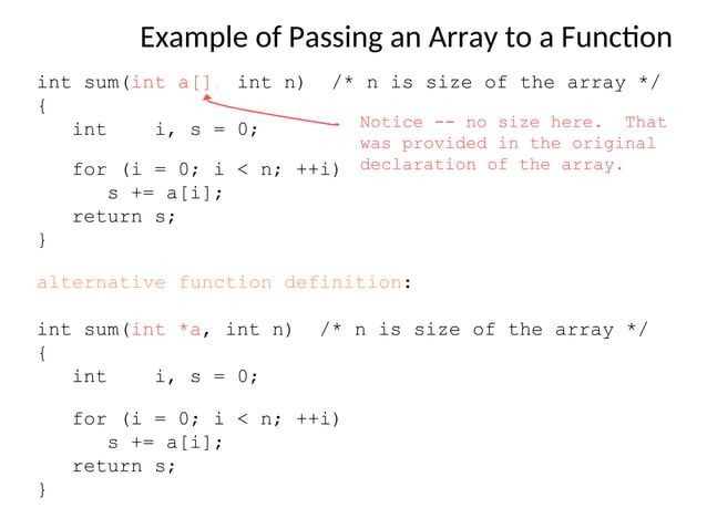 C array and Initialisation and declaration | PPT