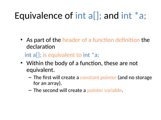 C array and Initialisation and declaration | PPT