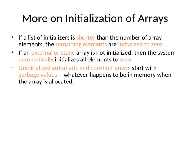 C array and Initialisation and declaration | PPT C array and Initialisation and declaration | PPT