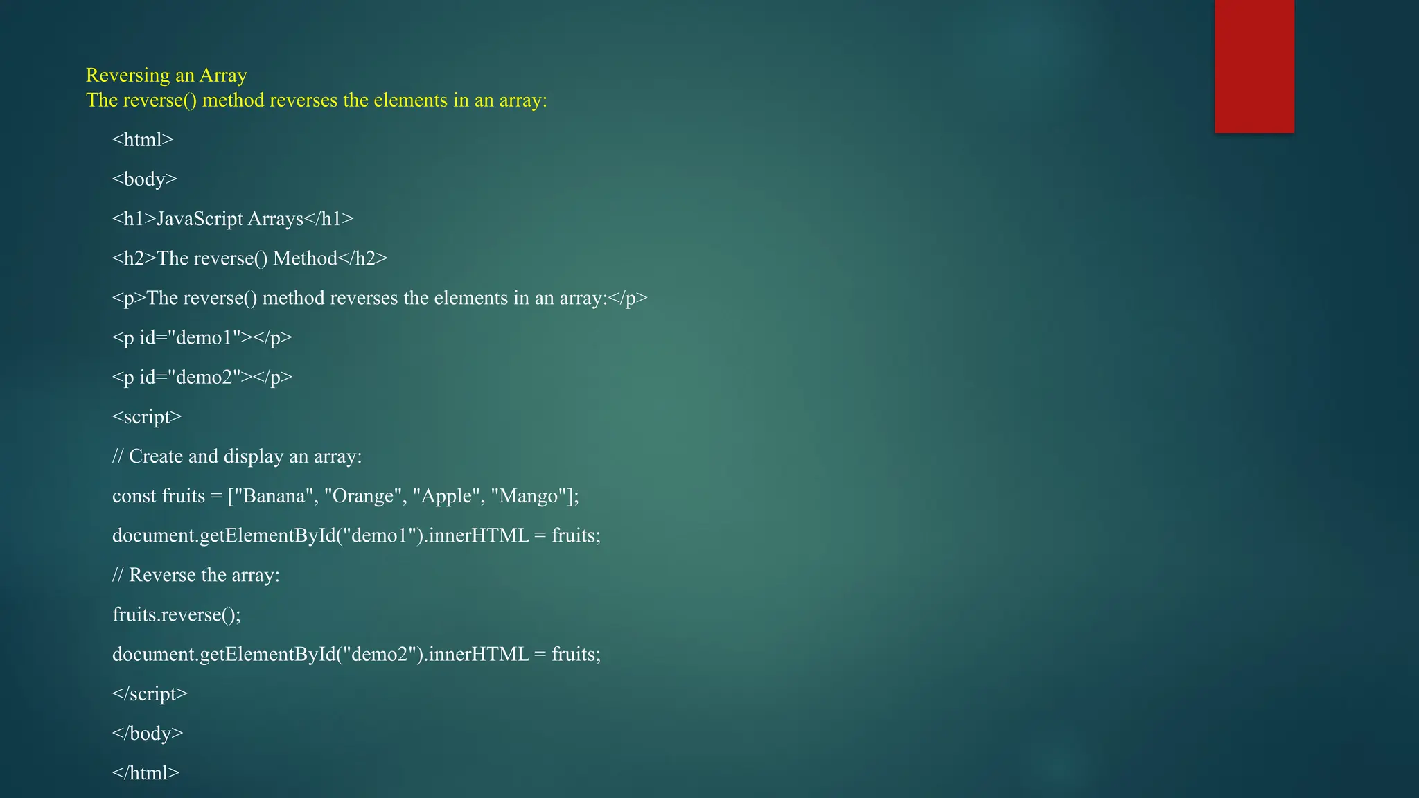 arrays and its types and examples of sorting reversing arrays.pptx