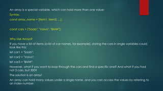 arrays and its types and examples of sorting reversing arrays.pptx