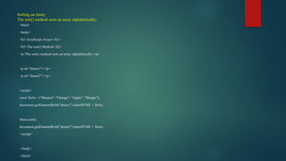 arrays and its types and examples of sorting reversing arrays.pptx