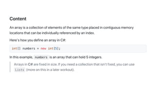Arrays manipulation and sorting for development 2 | PPT