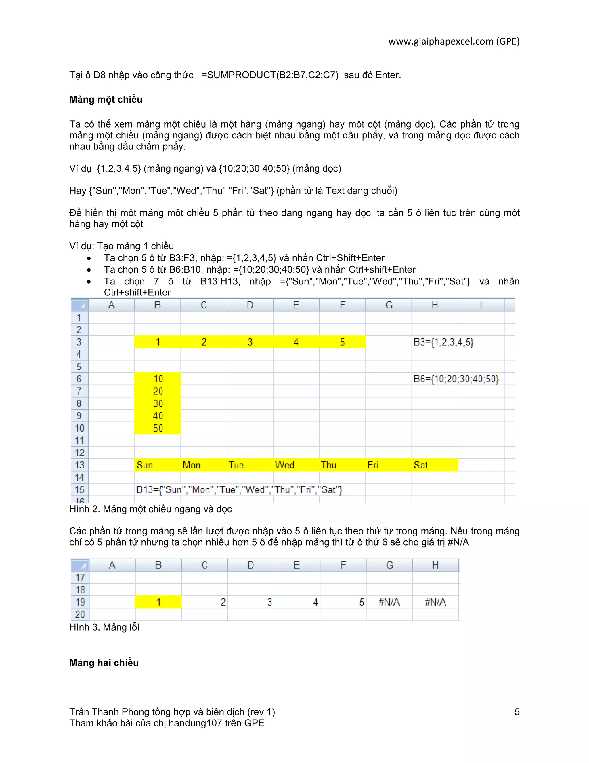Arrays formulas rev1 | PDF