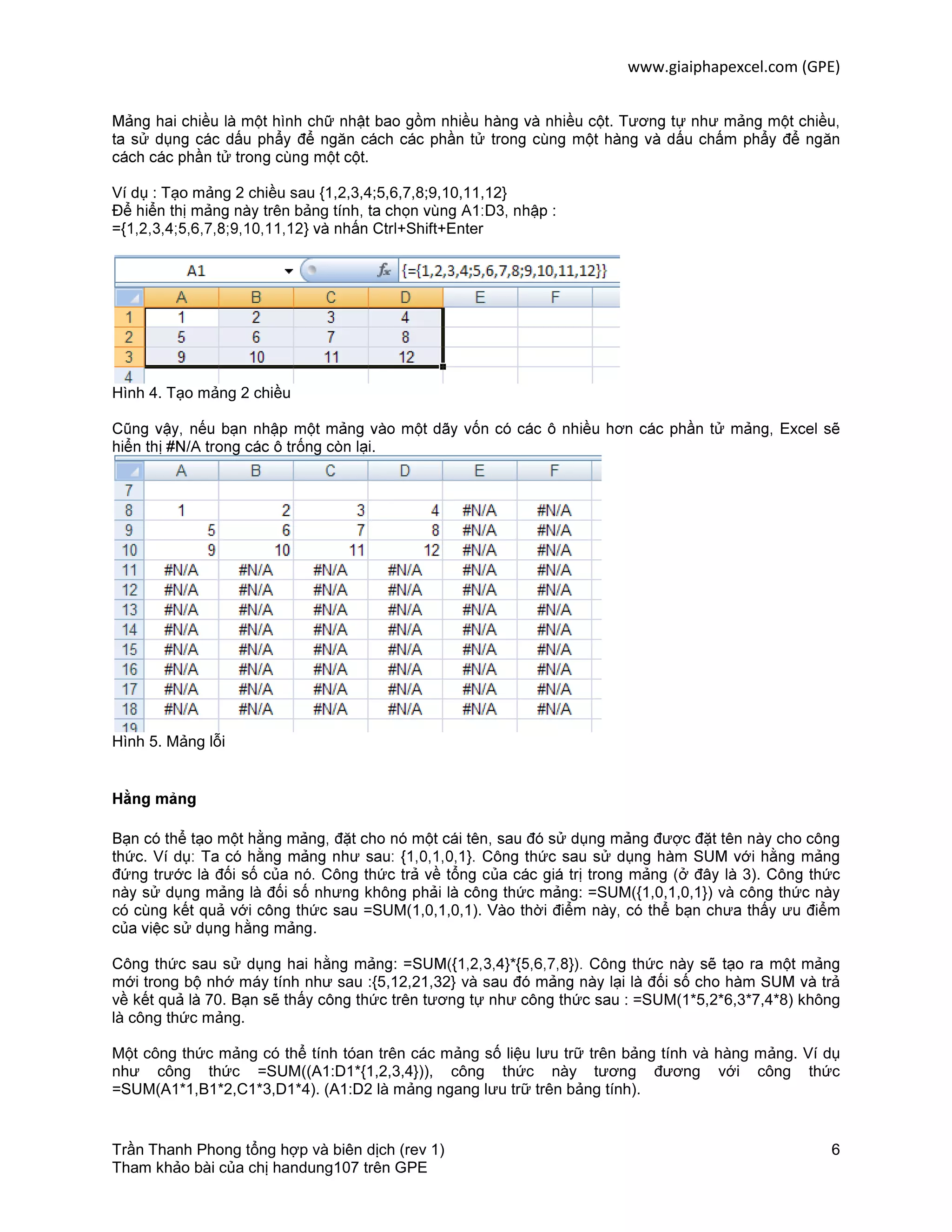 Arrays formulas rev1 | PDF Arrays formulas rev1 | PDF