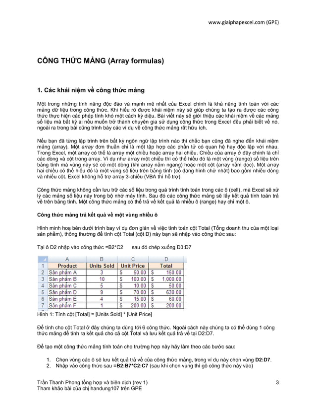 Arrays formulas rev1 | PDF