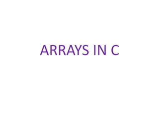 Arrays in c | PPTX