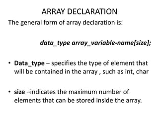 Arrays in c | PPT